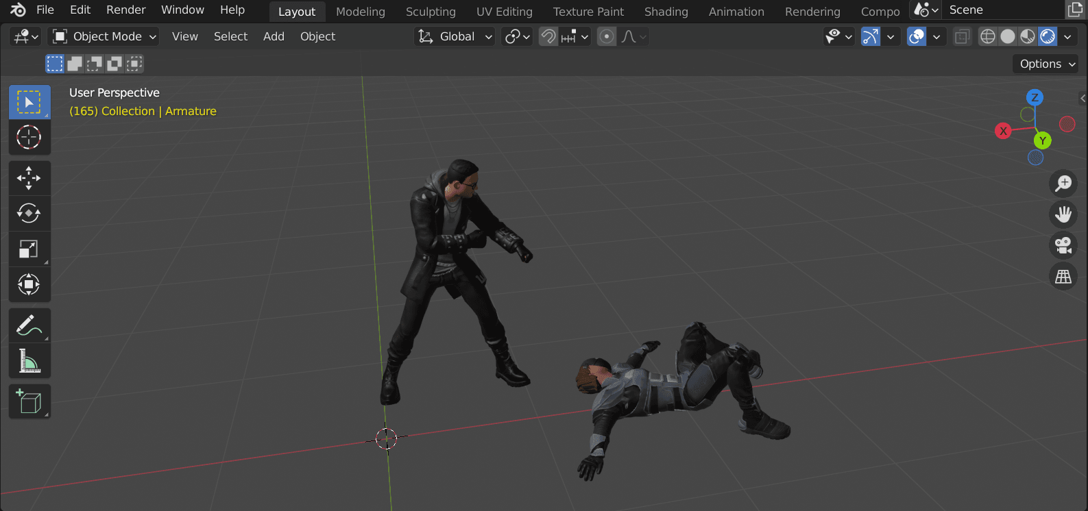 Animación de modelos 3D con blender y mixamo