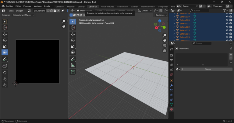 Cómo poner texturas a figuras en Blender 4.4