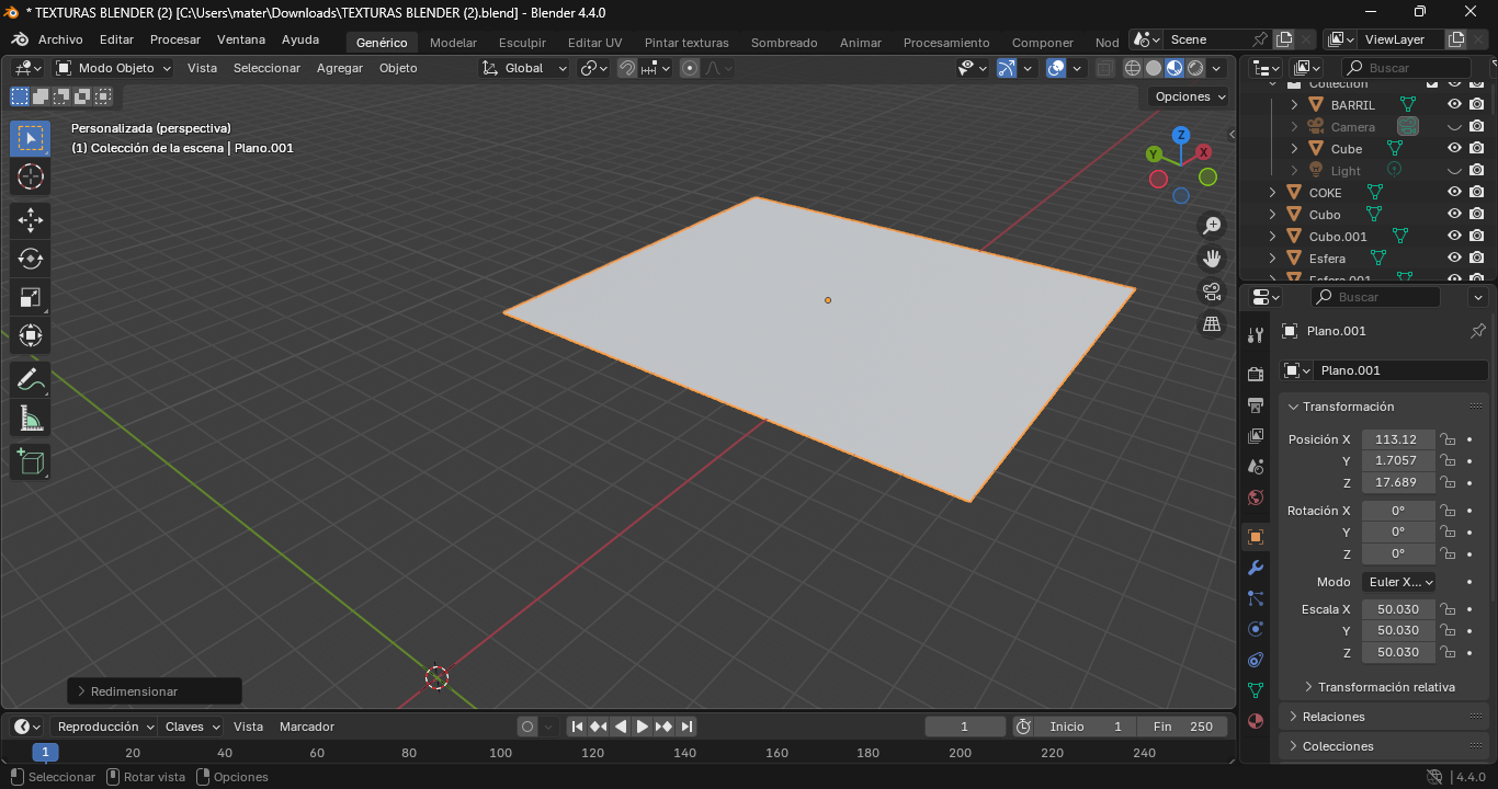 Cómo poner texturas a figuras en Blender 4.4