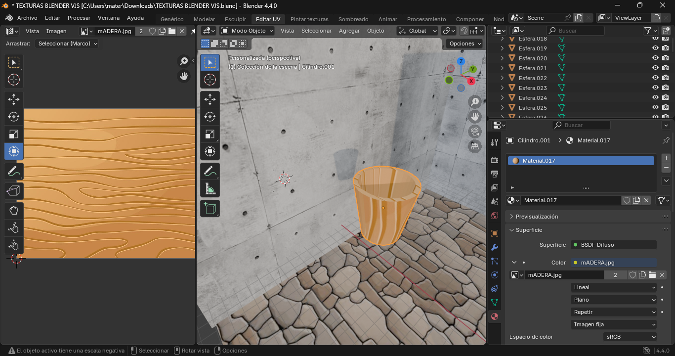 Cómo poner texturas a figuras en Blender 4.4