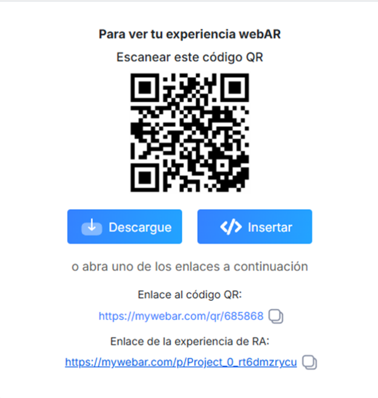 Experiencia MyWebAR